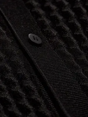 Issey Miyake Pleated Cardigan - Black