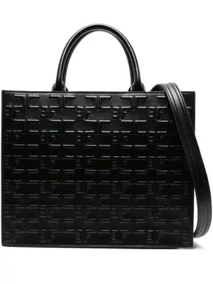Elisabetta Franchi Bold Monogram Shopper Bag - Black