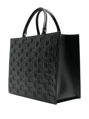 Elisabetta Franchi Bold Monogram Shopper Bag - Black