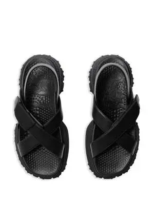 Burberry Crossover-straps Leather Sandals - Black