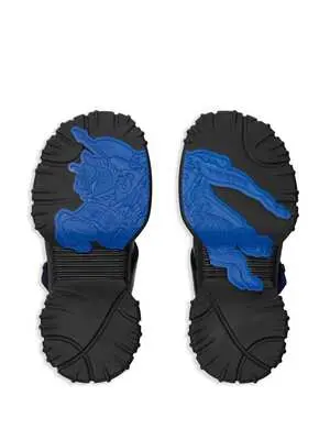 Burberry Crossover-straps Leather Sandals - Black