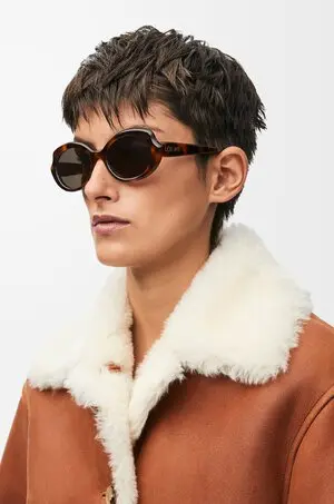 Loewe Mini Oval Slim Sunglasses - Havana
