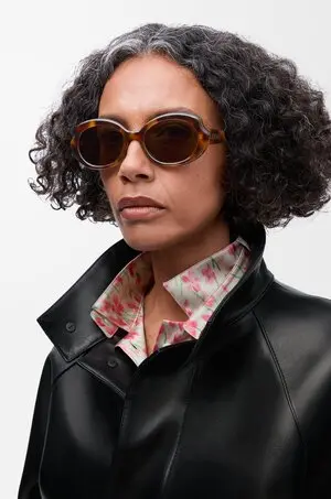 Loewe Mini Oval Slim Sunglasses - Havana