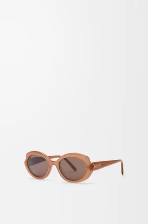 Loewe Mini Oval Slim Sunglasses - Milky Caramel