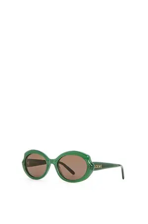 Loewe LOEWE Mini Oval Slim Sunglasses Shiny Opaline Green