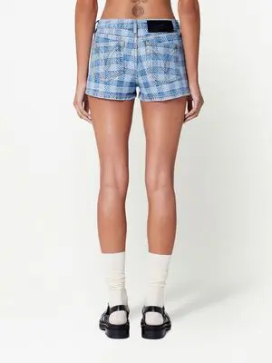 Ami Mini Checkered Denim Shorts