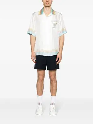 Casablanca Cuban-collar Silk Shirt