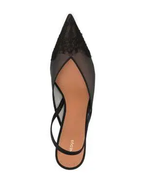 NEOUS 40mm Lace Slingback Pumps - Black