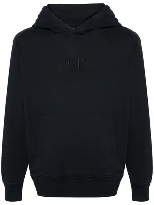 C.P. COMPANY Logo Embroidered Cotton Hoodie