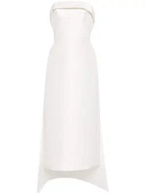 Amsale Strapless Watteau-back Dress