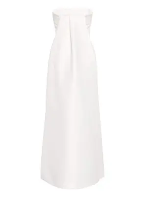 Amsale Strapless Watteau-back Dress