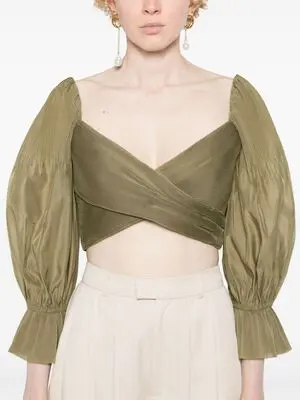 Zimmermann Plissé Cropped Top