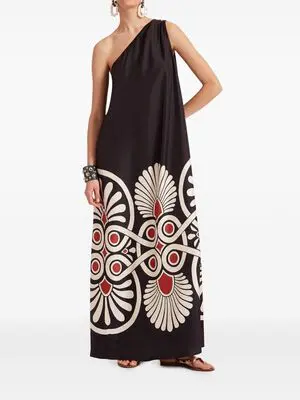 La DoubleJ Roy Geometric-print Silk Dress