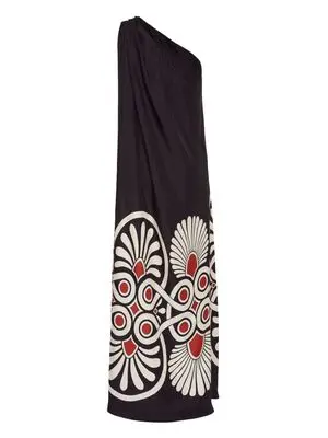 La DoubleJ Roy Geometric-print Silk Dress
