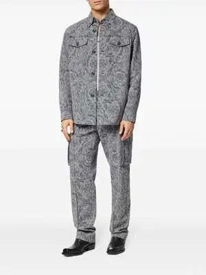 Versace Barocco Jacquard Gabardine Overshirt - Grey