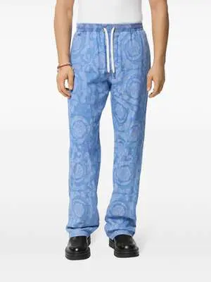 Versace Barocco Chambray Denim Trousers