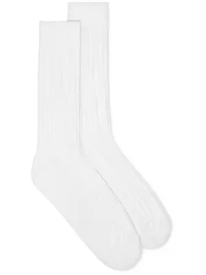 Versace Embroidered Logo Ribbed Socks