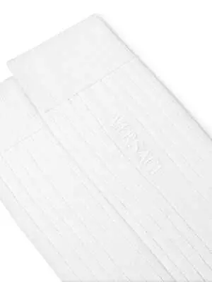 Versace Embroidered Logo Ribbed Socks