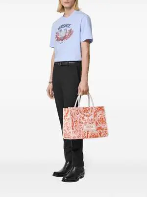 Versace University Coral Embroidered T-shirt