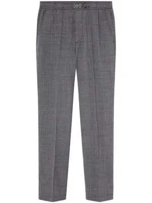 Versace Houndstooth Wool Trousers