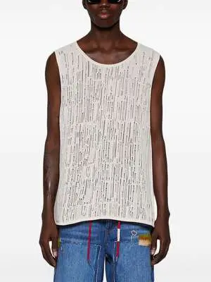 LANVIN Round-neck Open-knit Tank Top