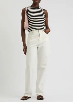 FRAME Mariner Stripe-intarsia Cotton-blend Tank