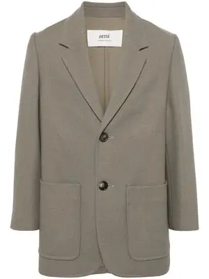 Ami Single-breasted Virgin-wool Blend Blazer