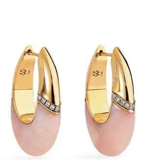 EMILY P. WHEELER Diamond And Opal Bernadette Oval Earrings - Gold