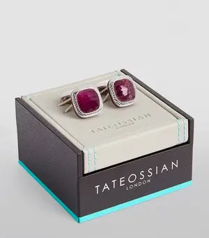 Tateossian Sterling And Ruby Square Cufflinks
