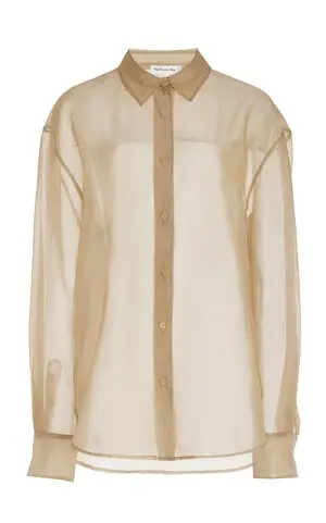 THE FRANKIE SHOP Peri Silk-blend Chiffon Shirt - Neutral