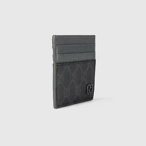 Gucci Bi-color Card Case With Gg Detail - Black