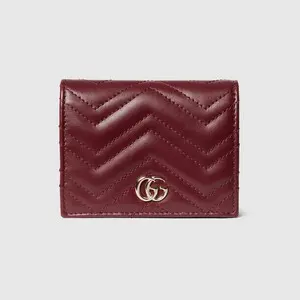 Gucci Gg Marmont Small Wallet, Red, Leather Red