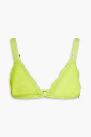 Stella McCartney Neon Stretchlace Triangle Bra - Bright Yellow