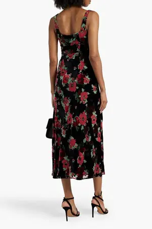 Rixo Benedict Floral-print Devoré-velvet Midi Dress
