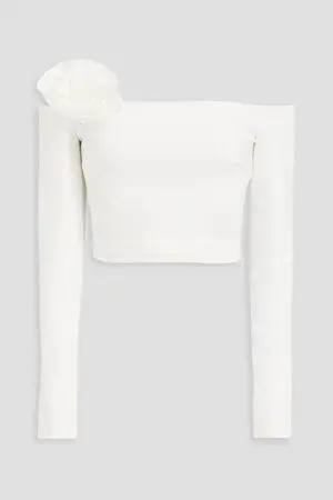 NICHOLAS Off-the-shoulder Cropped Jersey Top