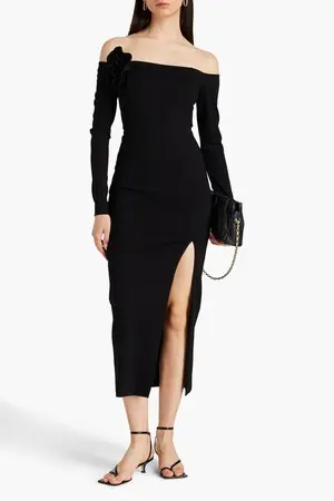 NICHOLAS Off-the-shoulder Ponte Midi Dress