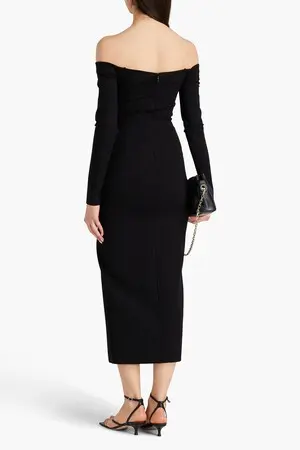 NICHOLAS Off-the-shoulder Ponte Midi Dress