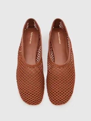 REFORMATION Britt Ballet Flat - Brown