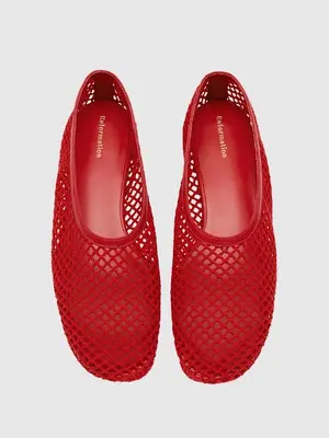 REFORMATION Britt Ballet Flat - Red