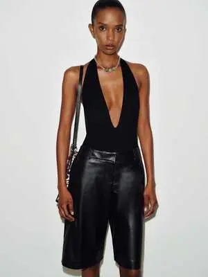 REFORMATION Maura Knit Halter Neck Bodysuit