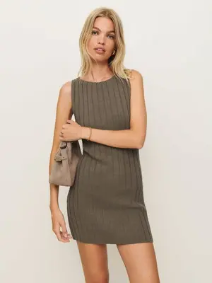 reformation poppy ribbed mini dress Poppy Ribbed Mini Dress