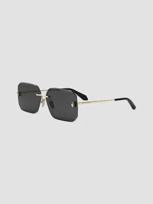 BVLGARI Serpenti 62mm Rectangular Sunglasses - Gold Dark Grey