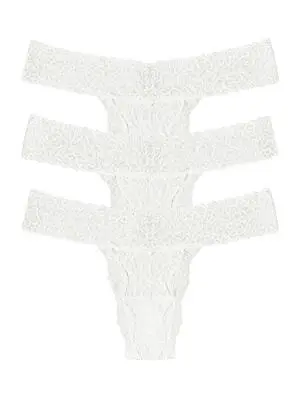 LOVESUZE 3-pack Lace Thongs Taupe