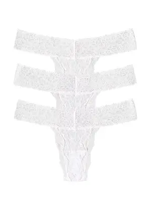 LOVESUZE 3-pack Lace Thongs - White