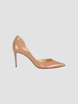 CHRISTIAN LOUBOUTIN Iriza 85mm Patent Leather Pumps - Beige