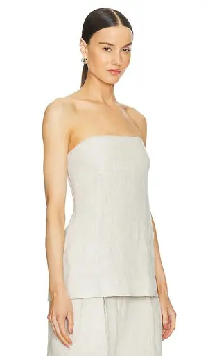GRLFRND Linen Strapless Tunic Top