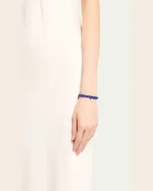 SYDNEY EVAN 14k Yellow Gold Tiny Carved Evil Eye Charm On Rondelle Bracelet