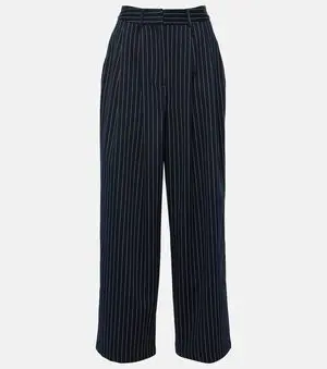 THE FRANKIE SHOP Ripley Pinstripe Twill Pants - Blue