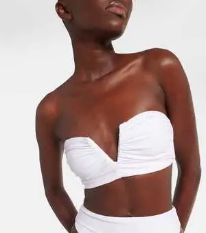 Jade Swim Calla Ruched Bikini Top - White
