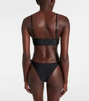 Jade Swim Calla Ruched Bikini Top - Black